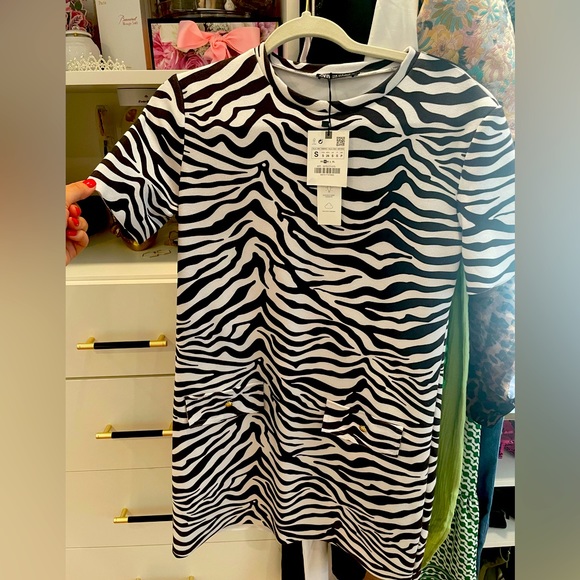 Dresses | Zara Zebra Mini Dress | Poshmark